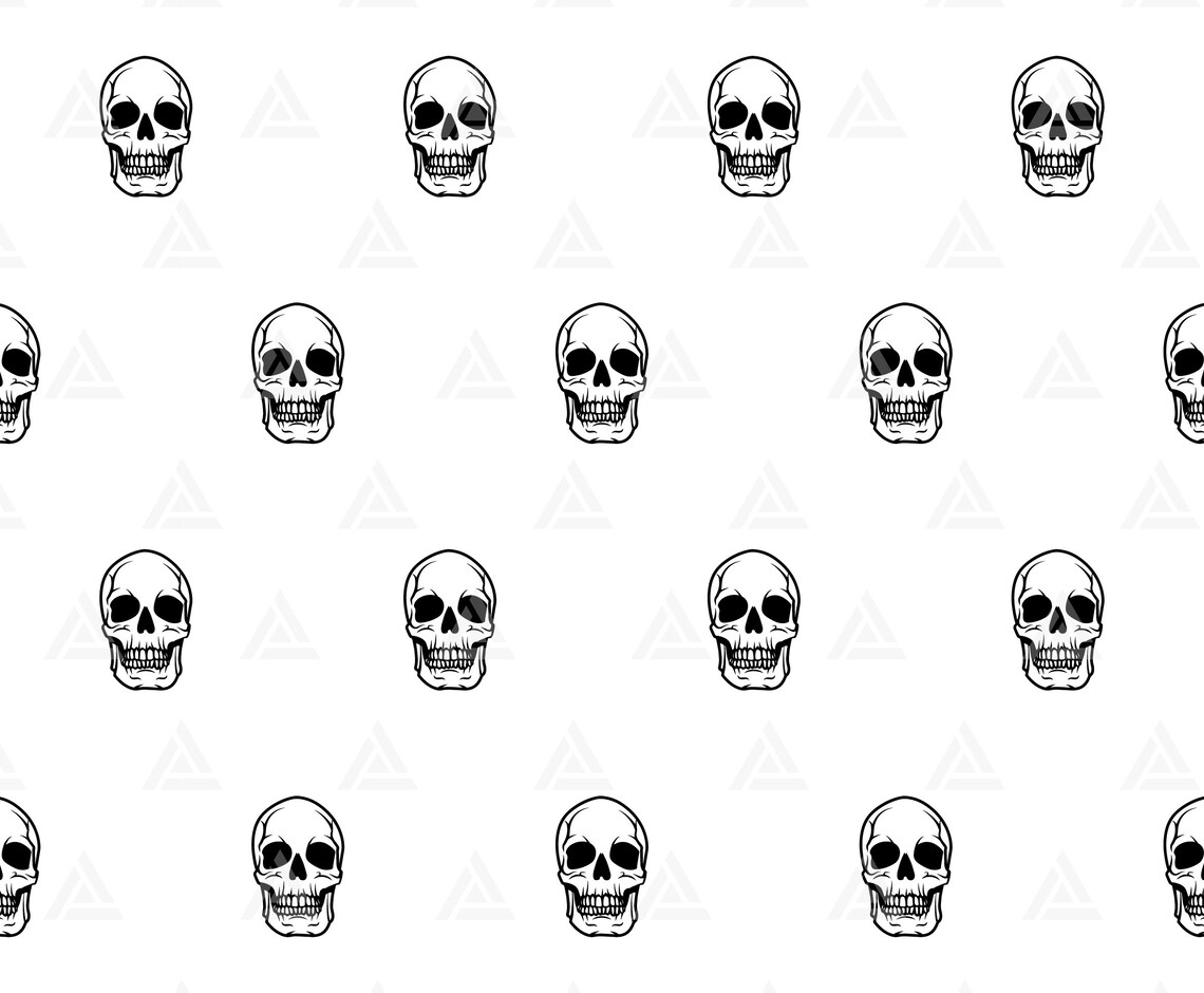 Skull Pattern Svg Halloween Decor Svg Human Skeleton Svg | Etsy