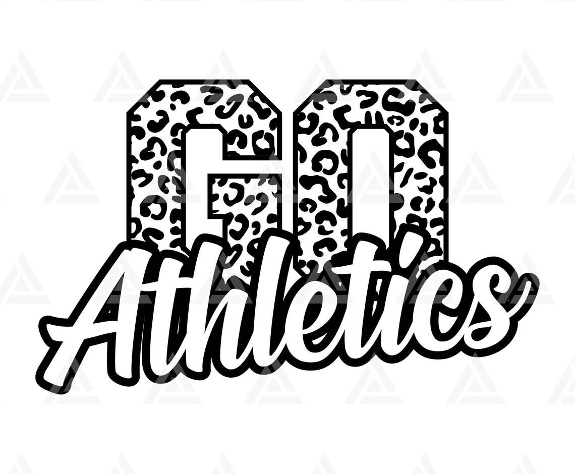 Go Athletics Leopard Svg Go Athletics Football Svg Run - Etsy