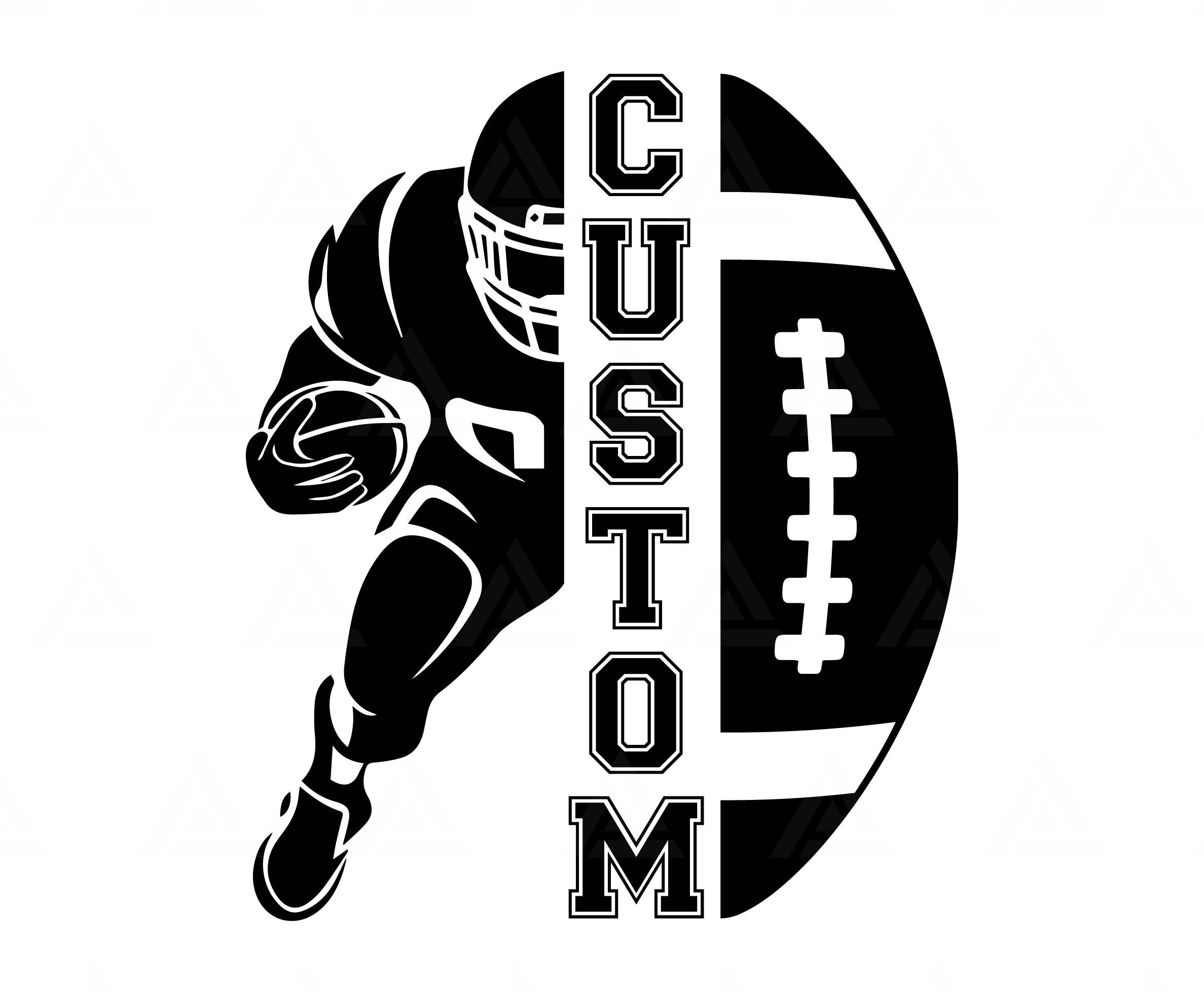 Custom Football Name Svg, Football Png, Half Football Player Name ...