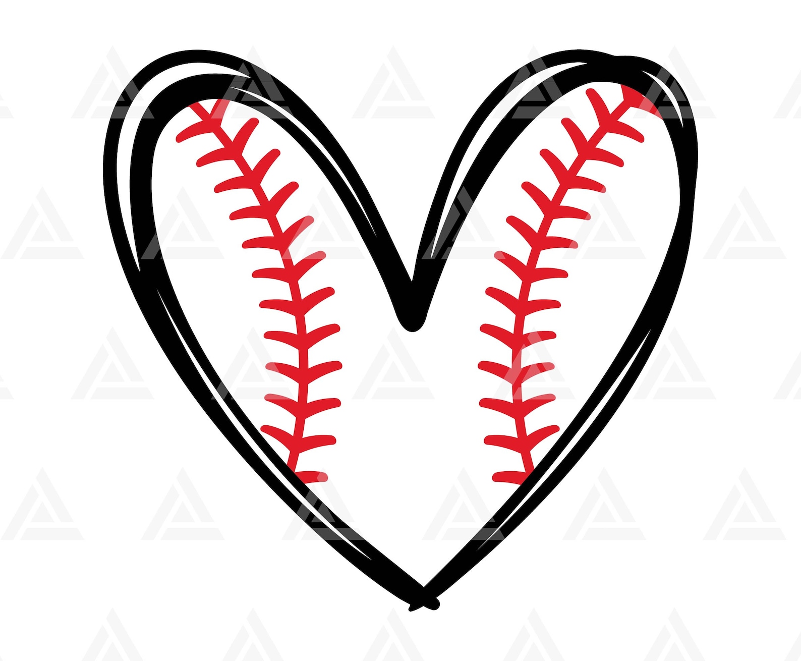 Baseball Heart Svg, Baseball Red Stitch, Baseball T-shirt, Baseball Mom ...