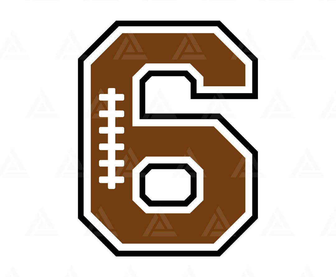 Football Number Six Svg, Sixth Birthday Svg, Football Six Png, Football ...