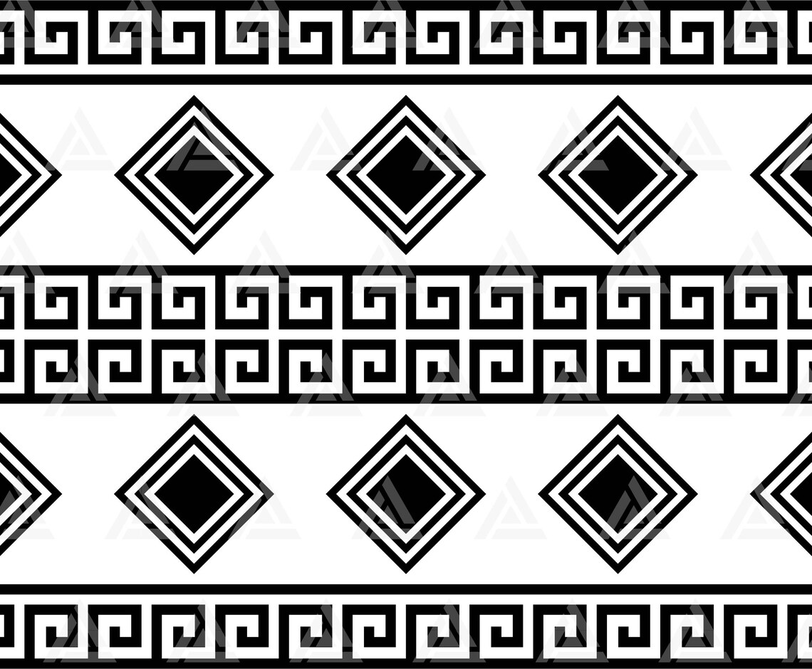 Seamless Greek Wave Diamond Pattern Svg Greek Key Pattern - Etsy