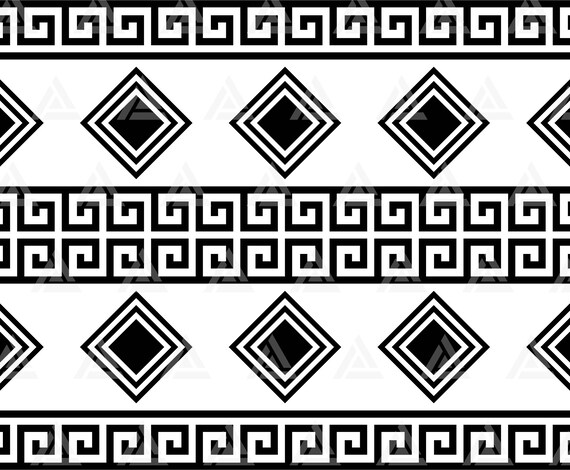 Seamless Greek Wave Diamond Pattern Svg Greek Key Pattern - Etsy