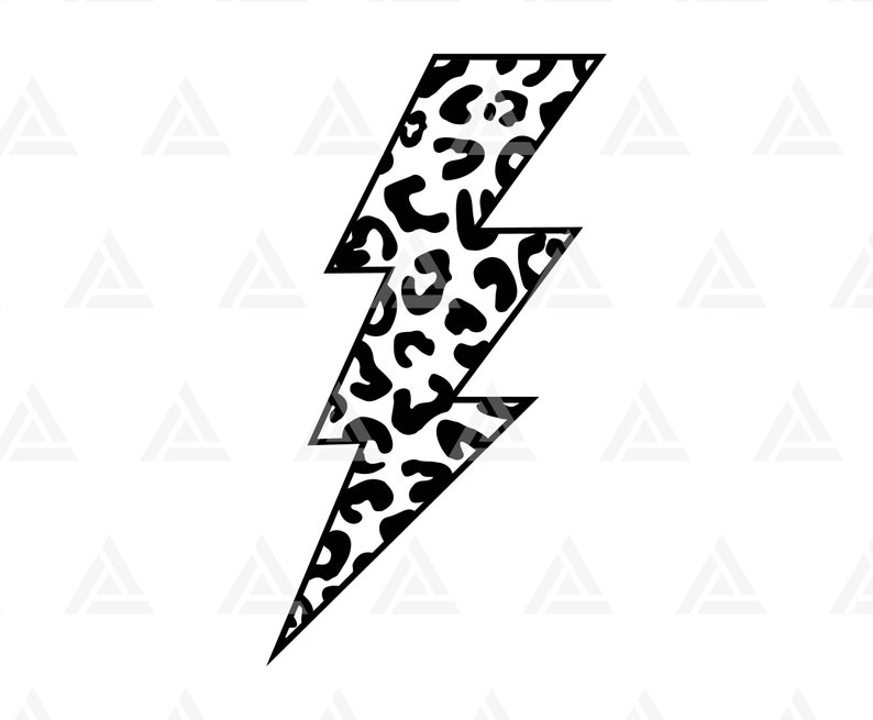 Leopard Lightning Bolt Svg Leopard Thunder Svg Cheetah Print - Etsy