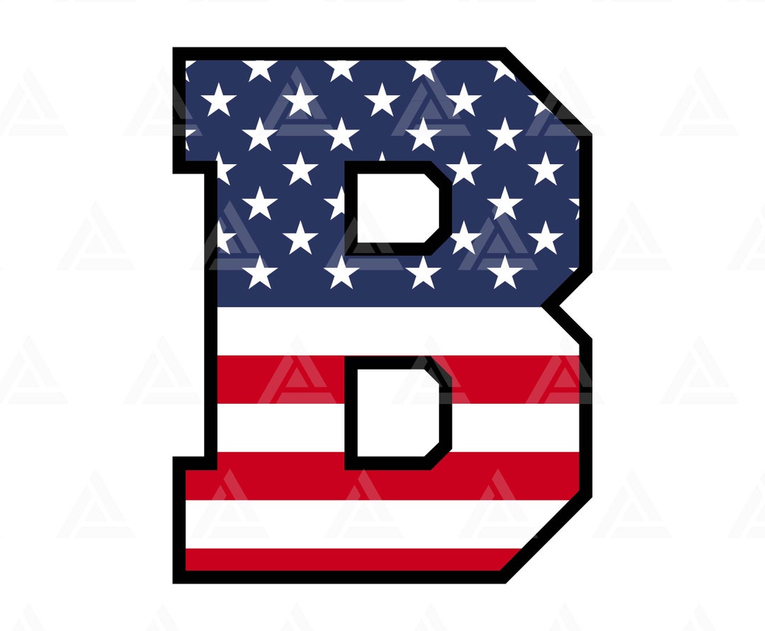 Letter B American Flag Svg, USA Flag Svg, Initial Letter, Letter ...