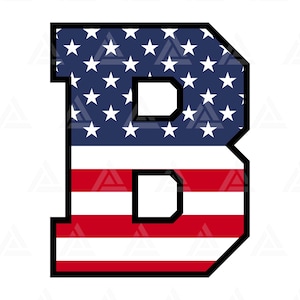 Letter B American Flag Svg, USA Flag Svg, Initial Letter, Letter ...