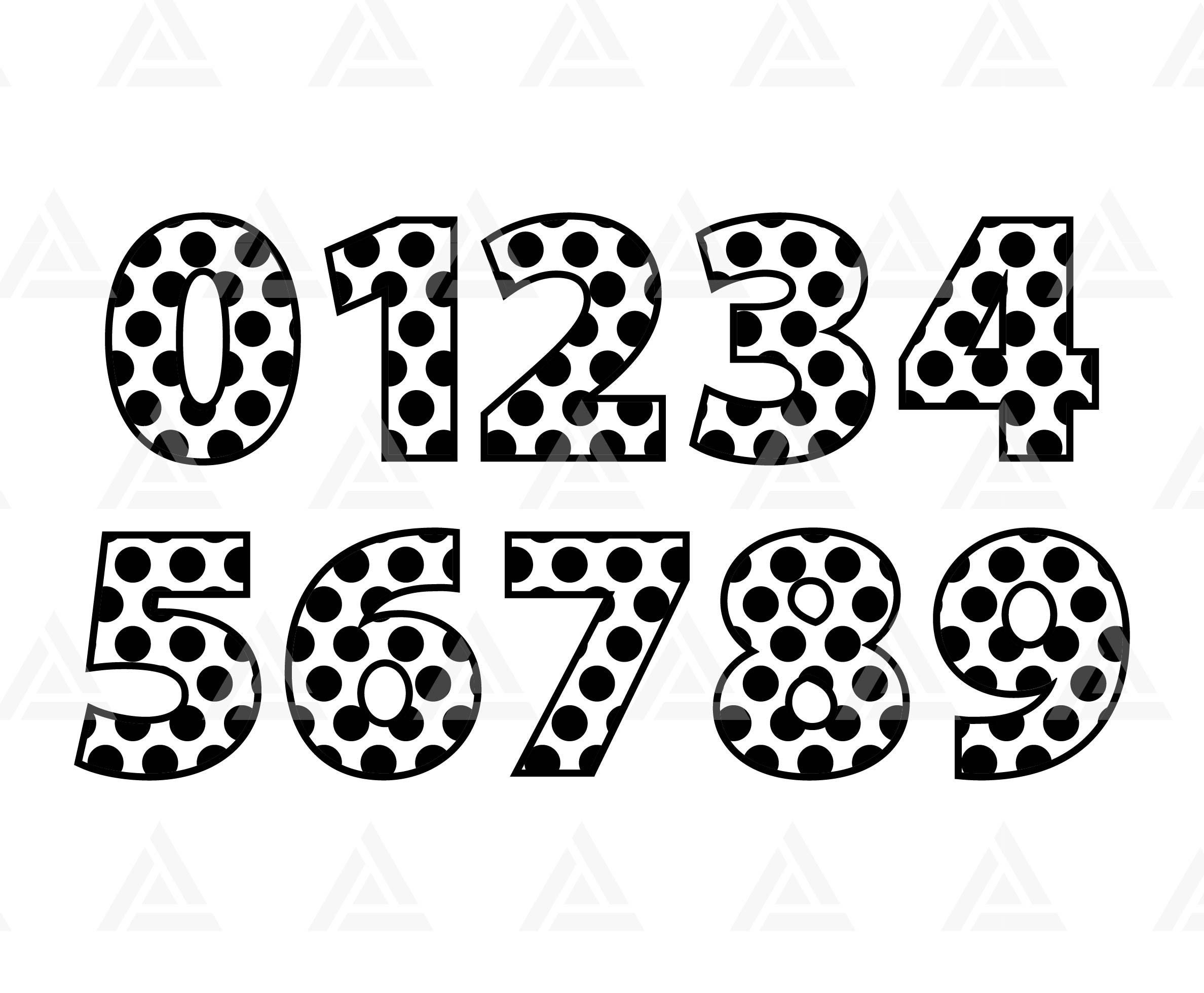 Polka Dot Numbers Svg Polka Dot Font Polka Birthday Numbers - Etsy