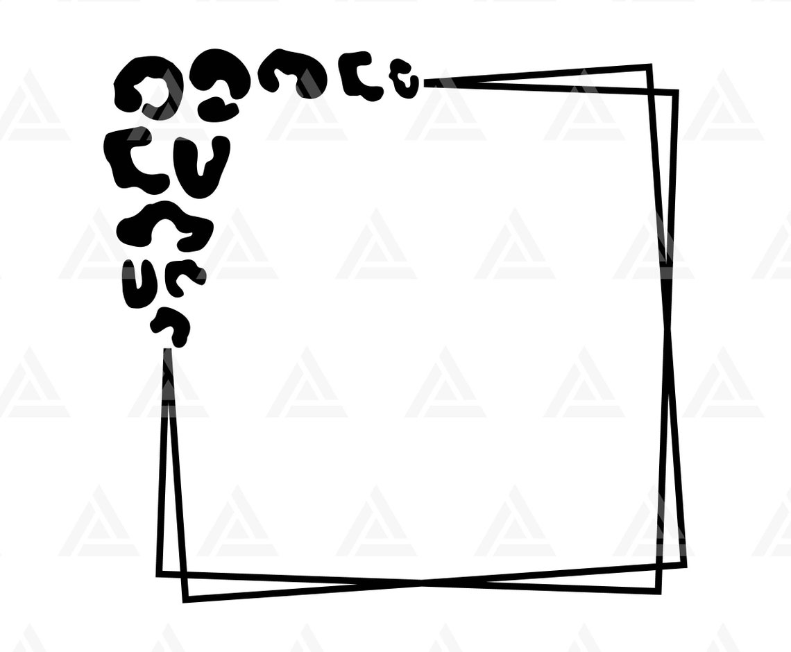 Leopard Double Frame Svg Leopard Square Border Leopard - Etsy