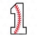 Baseball Number One Svg, First Birthday Svg, Baseball One Png, Baseball ...