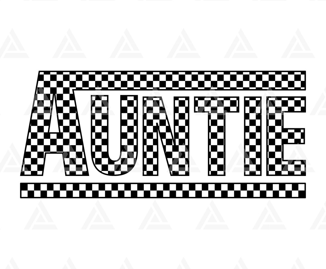 Checkered Auntie Svg, Auntie Png, Racing Aunt T-shirt Design, Race Aunt ...