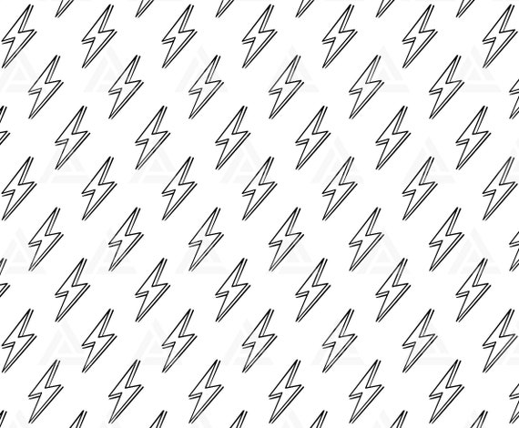 Lightning Bolt Pattern Svg Doodle Thunder Bolt Svg Flash | Etsy