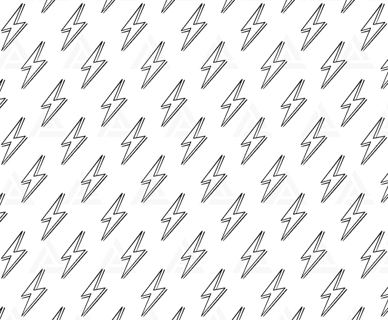 Lightning Bolt Pattern Svg Doodle Thunder Bolt Svg Flash | Etsy