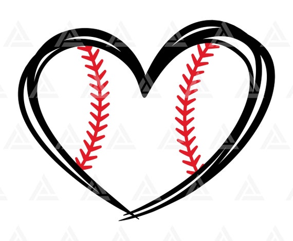 Baseball Heart Svg Baseball Stitch Baseball T-shirt - Etsy