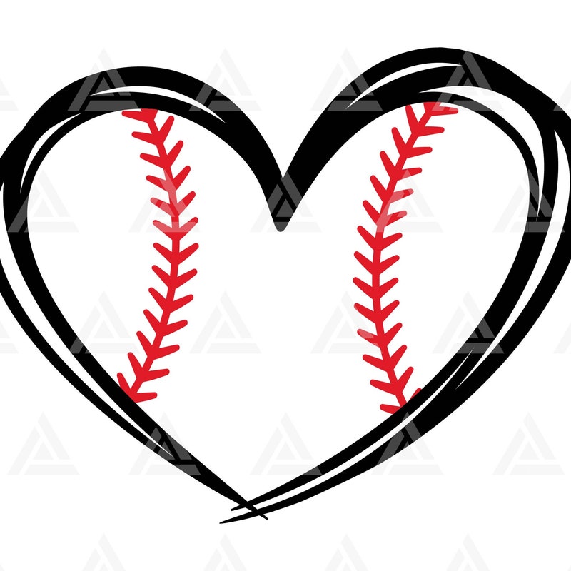 Baseball Heart Svg - Etsy