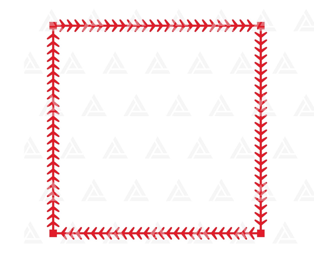 Baseball Stitch Square Frame Svg, Baseball Monogram, Softball, Stitch ...