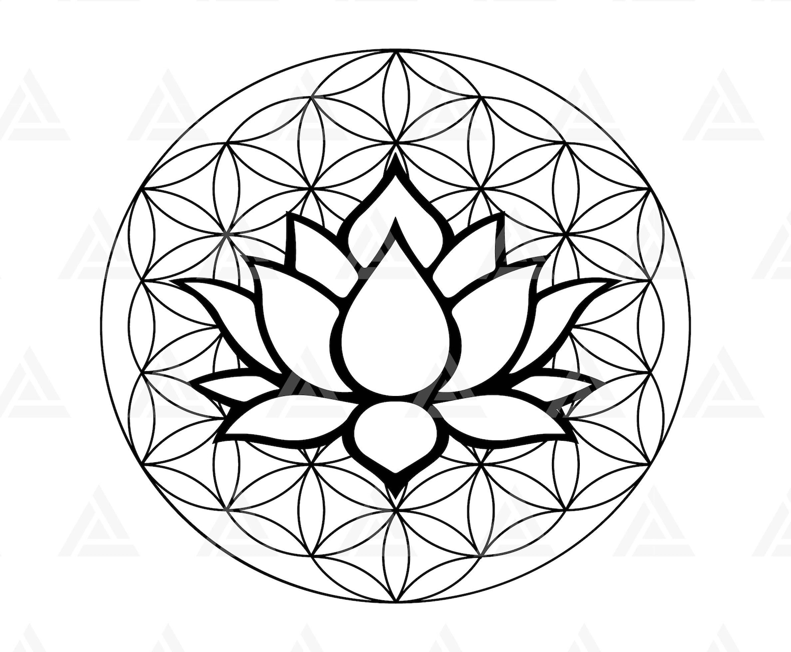 Lotus Seed of Life Svg, Flower of Life Svg, Sacred Geometry Svg. Cut ...