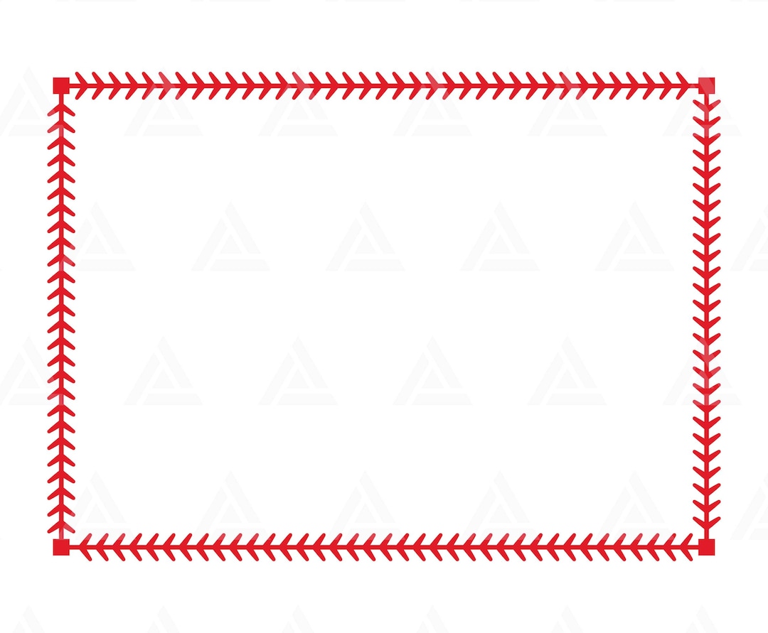Baseball Stitch Rectangle Frame Svg, Baseball Monogram, Softball ...
