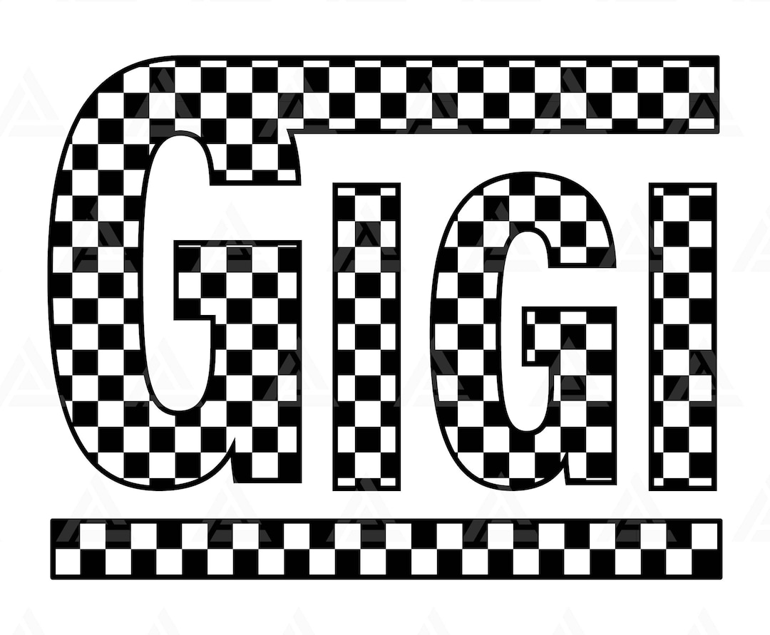 Checkered Gigi Svg, Gigi Png, Racing Grandma T-shirt Design, Retro Race ...