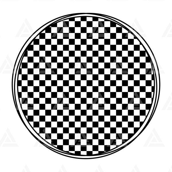 Checkered Circle Svg - Etsy