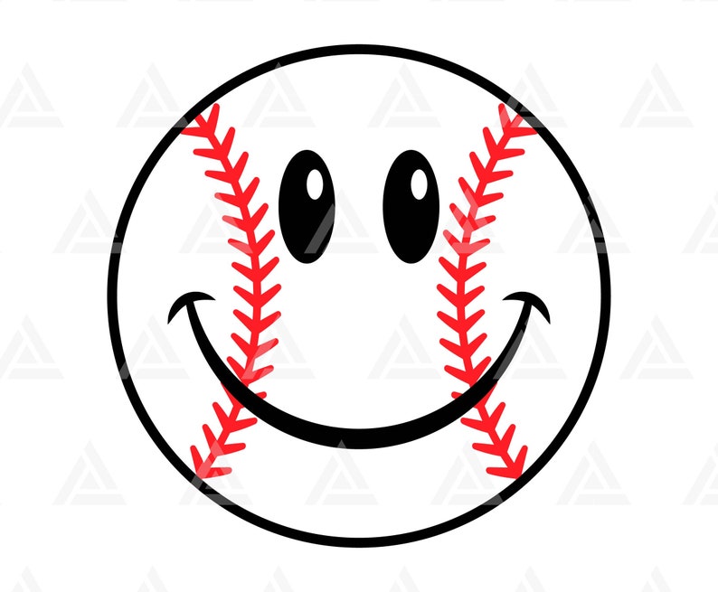 Baseball Smile Face Svg Baseball Mom Shirt Baseball Png - Etsy