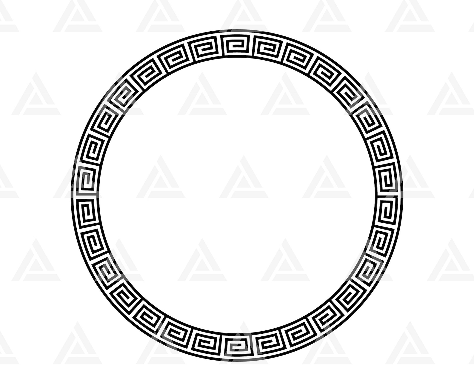Circle Greek Frame Svg Greek Wave Pattern Greek Key Svg - Etsy