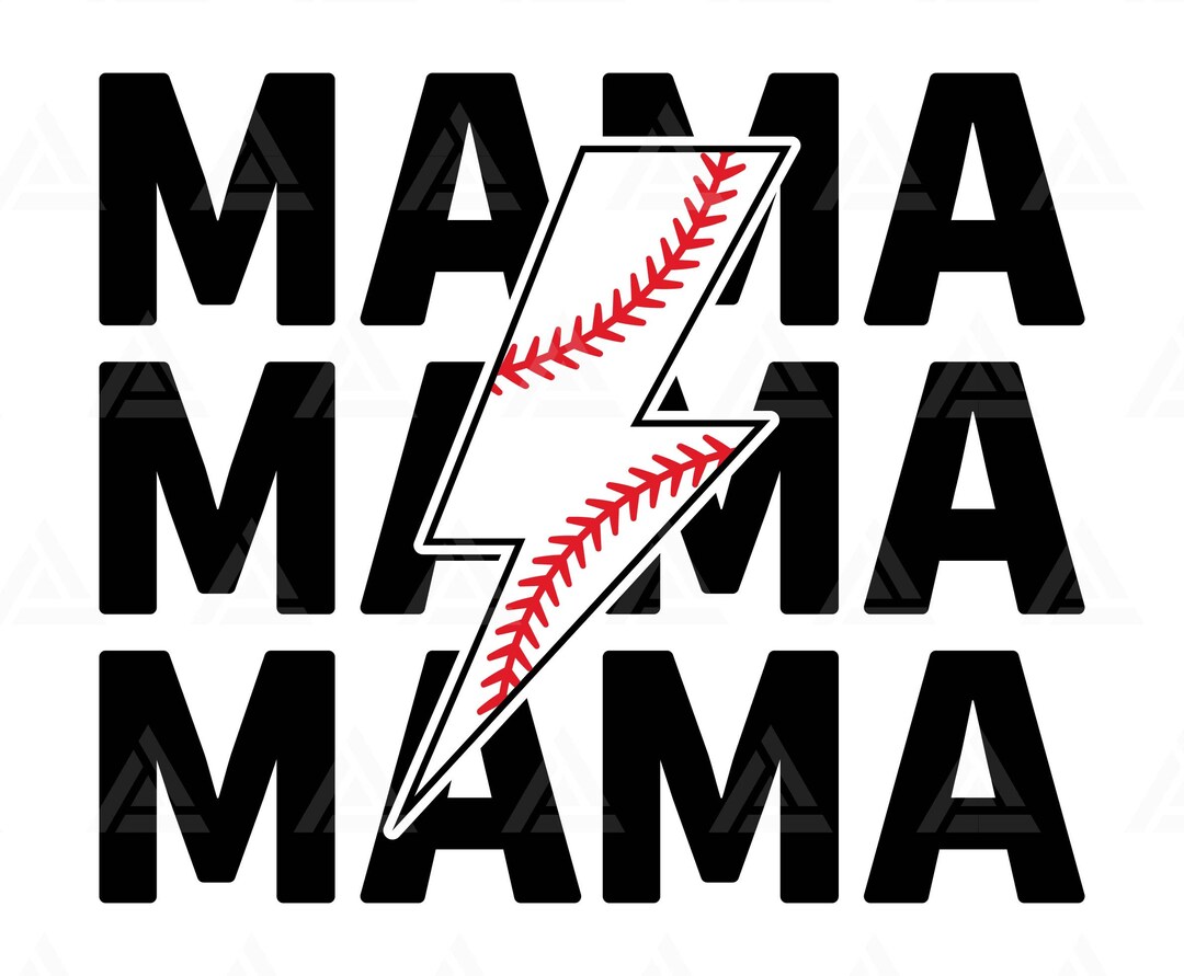 Mama Svg, Baseball Lightning Bolt Svg, Mama Png, Baseball Mom T-shirt ...
