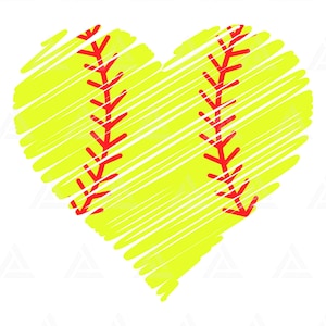 Softball Heart Svg, Distressed Heart Svg, Scribble Heart, Cheer Mom ...