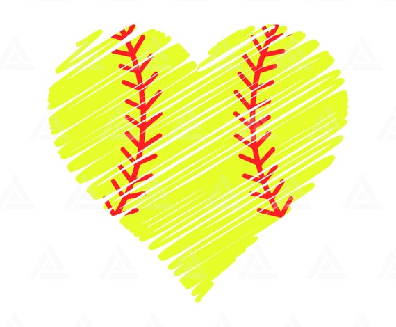 Vector Softball Heart