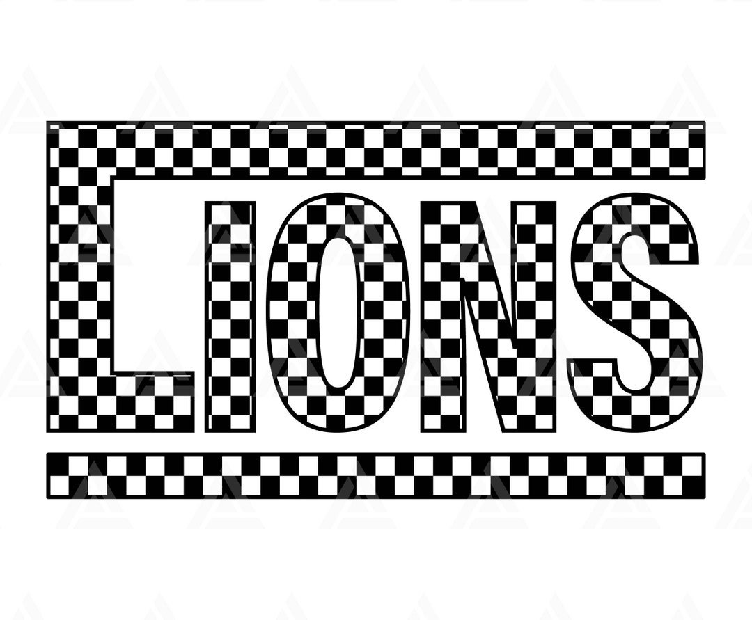 Checkered Lions Svg, Lions Png, Lions Shirt, Lions Clipart, Cheer Mom T ...
