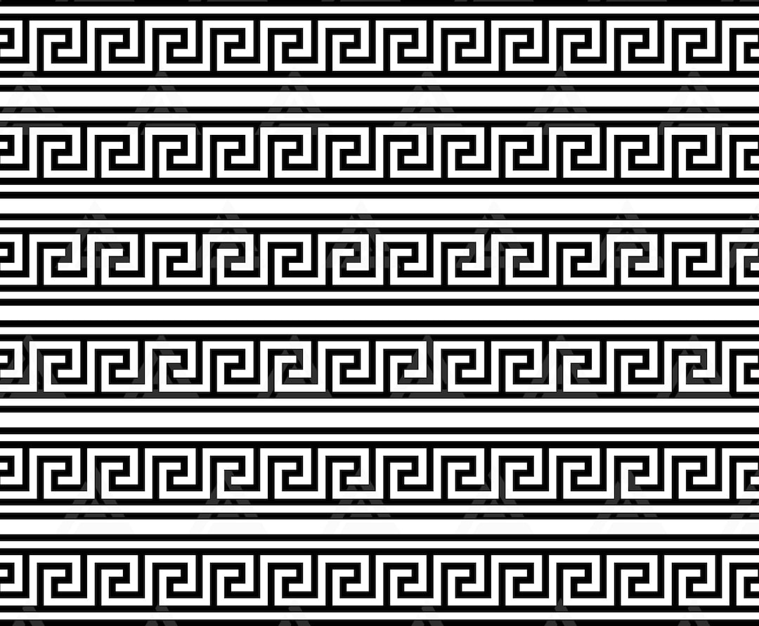 Greek Wave Pattern Svg, Seamless Meander Pattern, Geometric Meandros ...