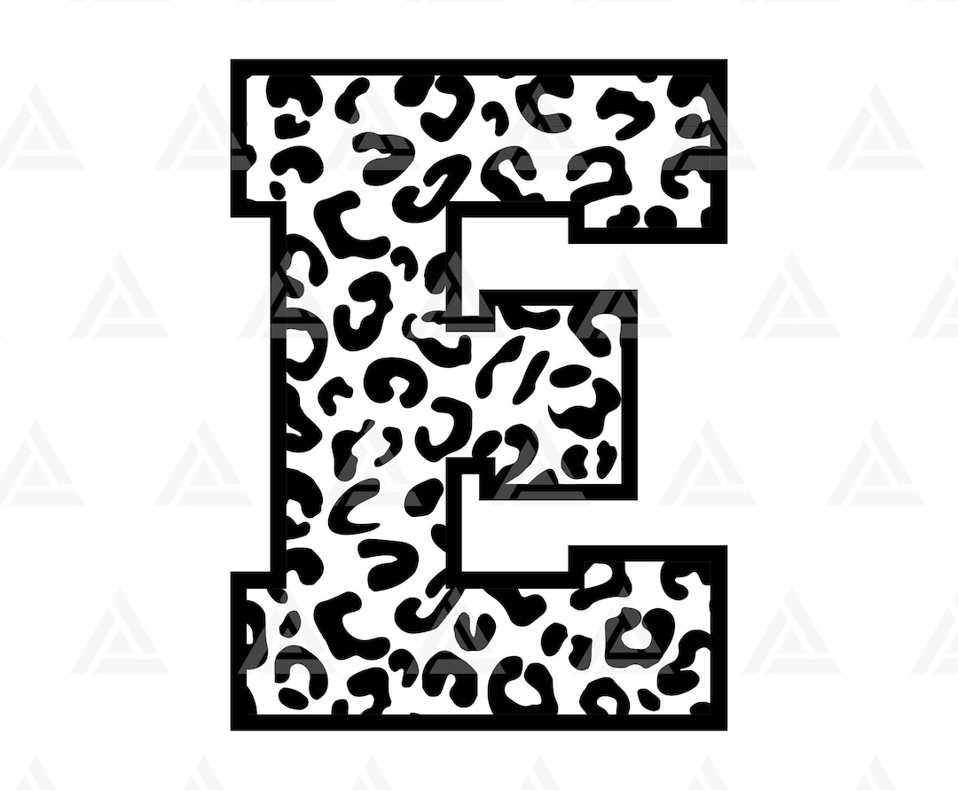 Leopard E Letter Monogram Svg, Cheetah E Letter Svg, Leopard College ...