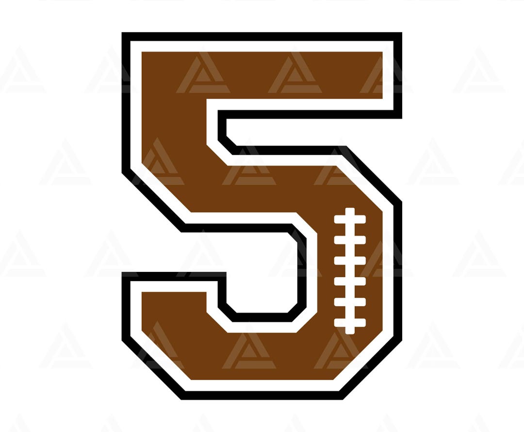 Football Number Five Svg, Fifth Birthday Svg, Football Five Png ...
