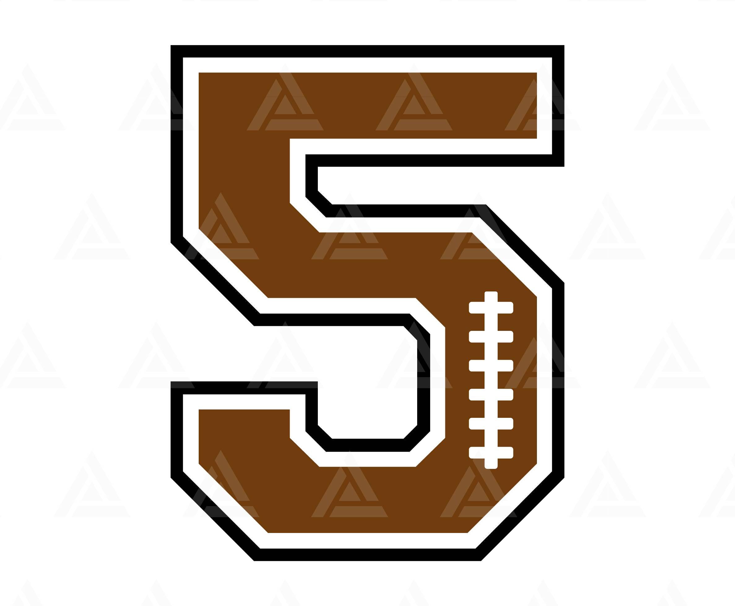 Football Number Five Svg, Fifth Birthday Svg, Football Five Png ...