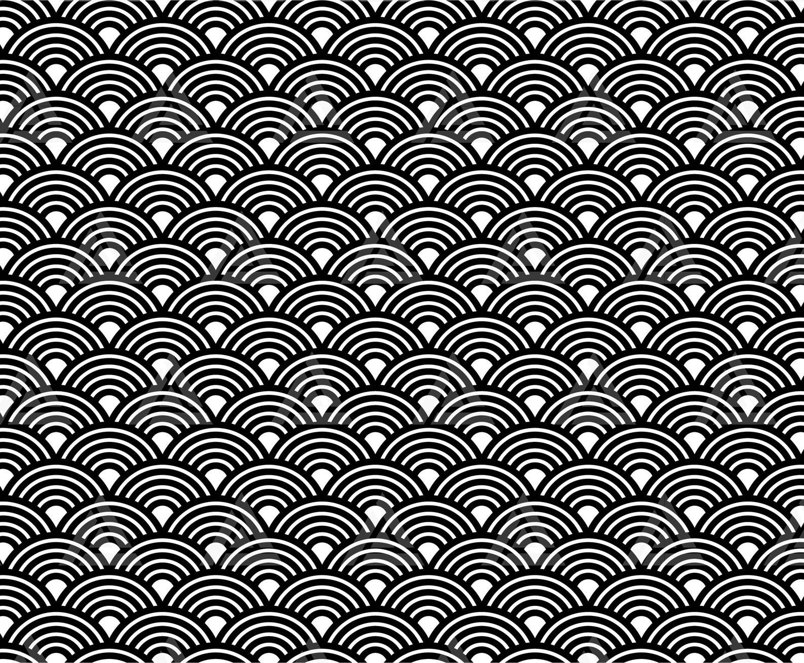Japanese Wave Pattern Svg, Scallop Pattern, Geometric Circle Background ...