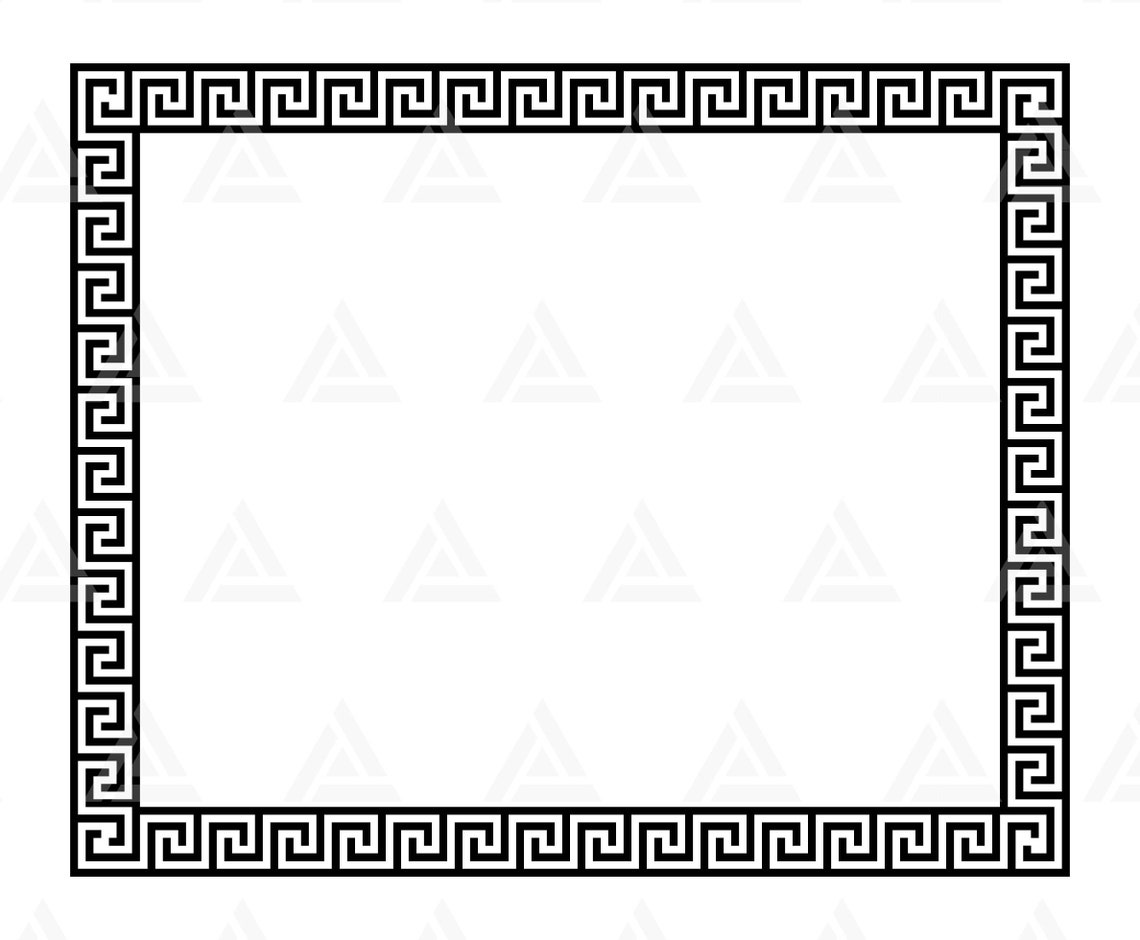 Rectangle Greek Key Frame Svg, Greek Wave Monogram, Seamless Greek ...