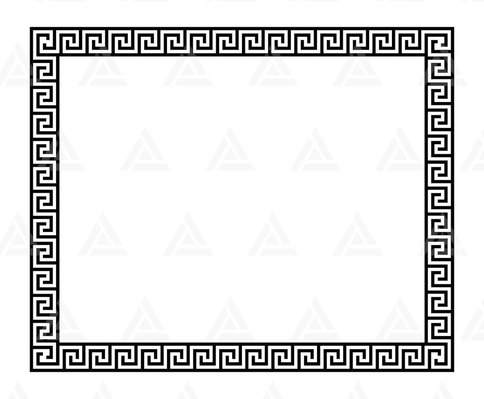 Rectangle Greek Key Frame Svg, Greek Wave Monogram, Seamless Greek ...