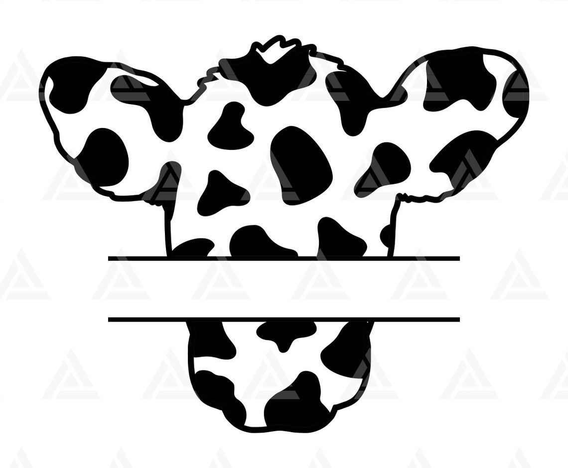 Cow Head Monogram Svg, Cow Print Svg, Cow Spots Pattern, Animal Print ...