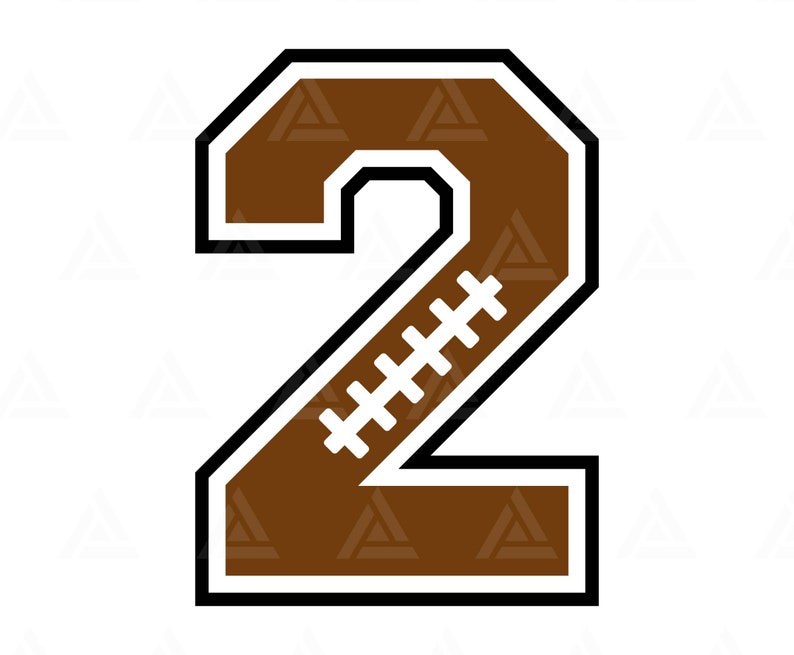 Football Number Two Svg, Second Birthday Svg, Football Two Png ...
