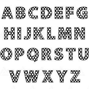 Polka Dot Alphabet Svg, Polka Dot Uppercase Letters, Polka Dot Font ...