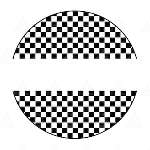 Checkered Circle Monogram Svg, Checkered Pattern Svg, Outlined Circle ...