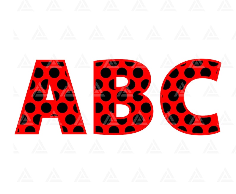 Ladybug Alphabet Svg Polka Dot Uppercase Letters Ladybug - Etsy