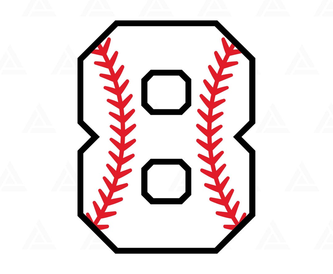 Baseball Number Eight Svg, Eighth Birthday Svg, Baseball Eight Png ...