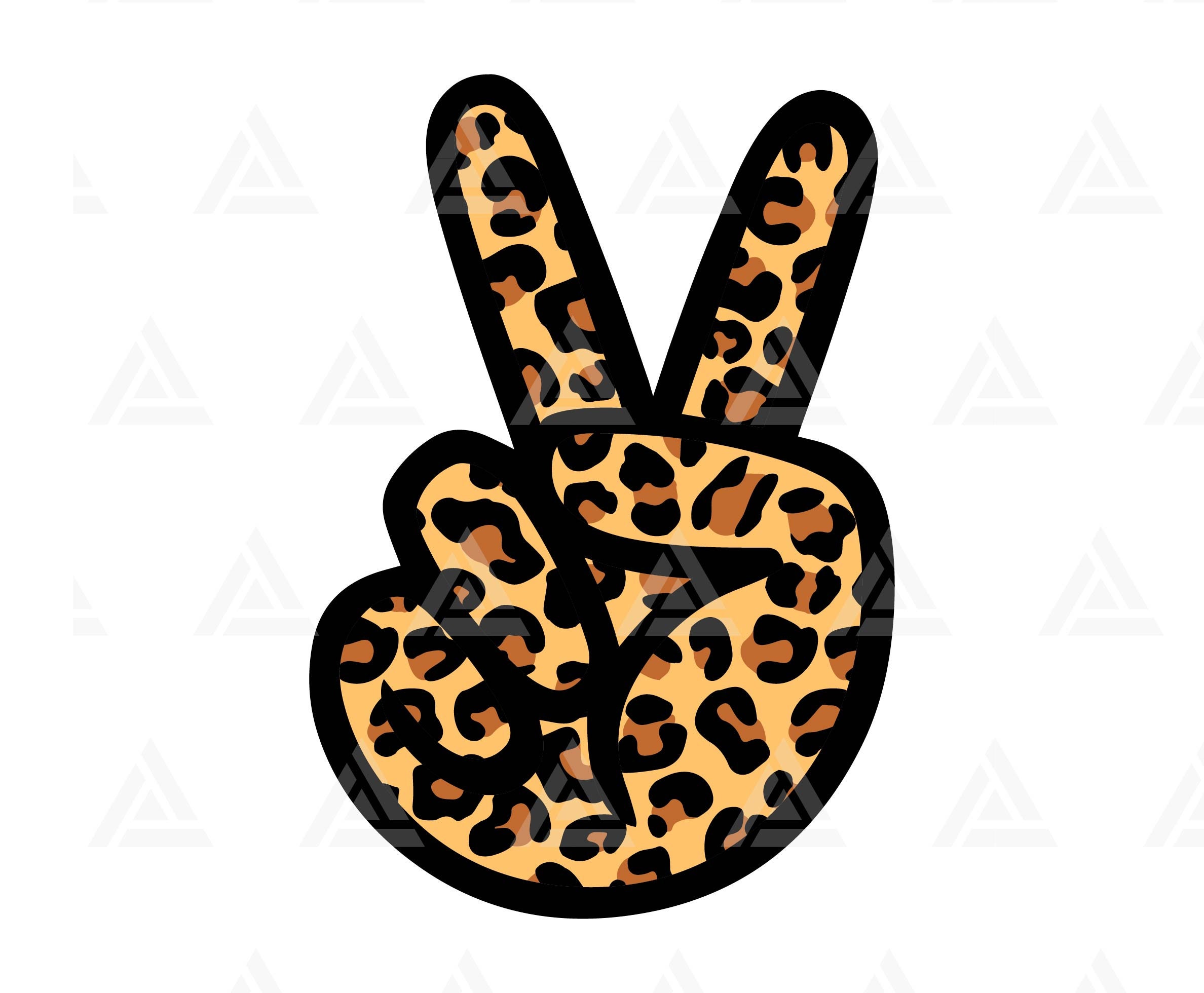 Leopard Peace Hand Svg, Cheetah Peace Sign Svg, Peace Hand Gesture Svg ...
