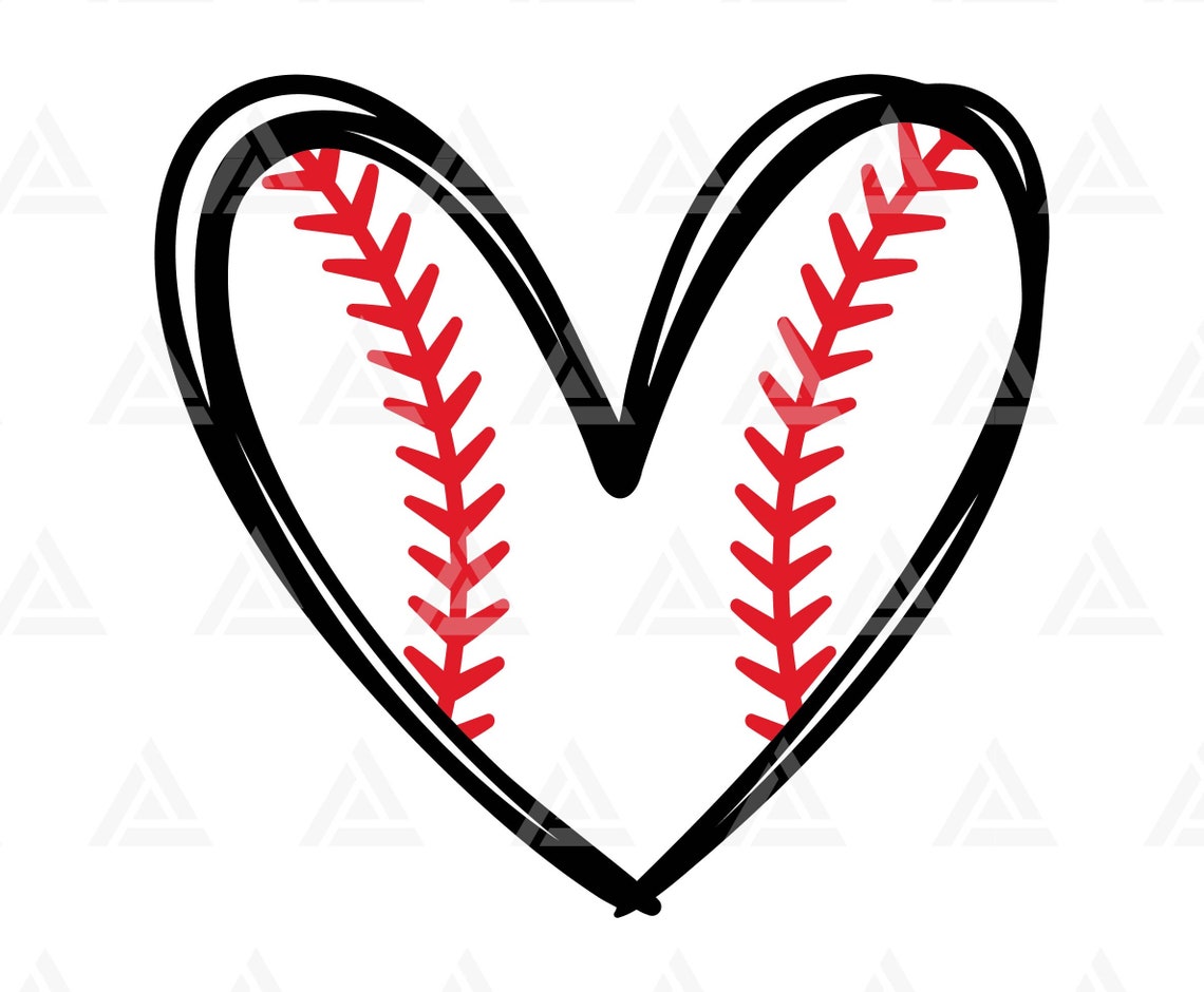Baseball Heart Svg, Baseball Stitch, Baseball T-shirt, Baseball Cheer ...