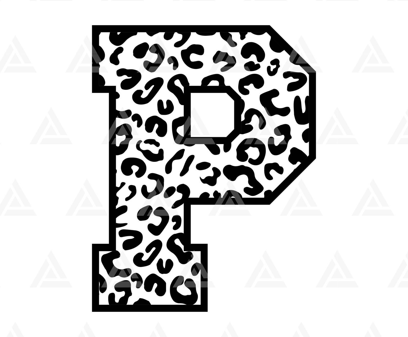 Leopard P Letter Monogram Svg, Cheetah P Letter Svg, Leopard Font ...