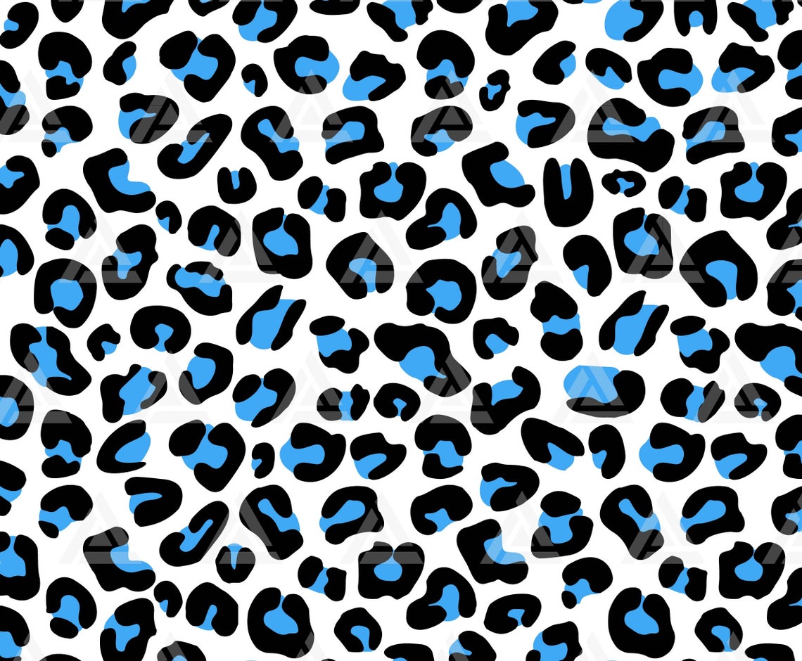 Light Blue Leopard Print Svg Light Blue Leopard Spots - Etsy