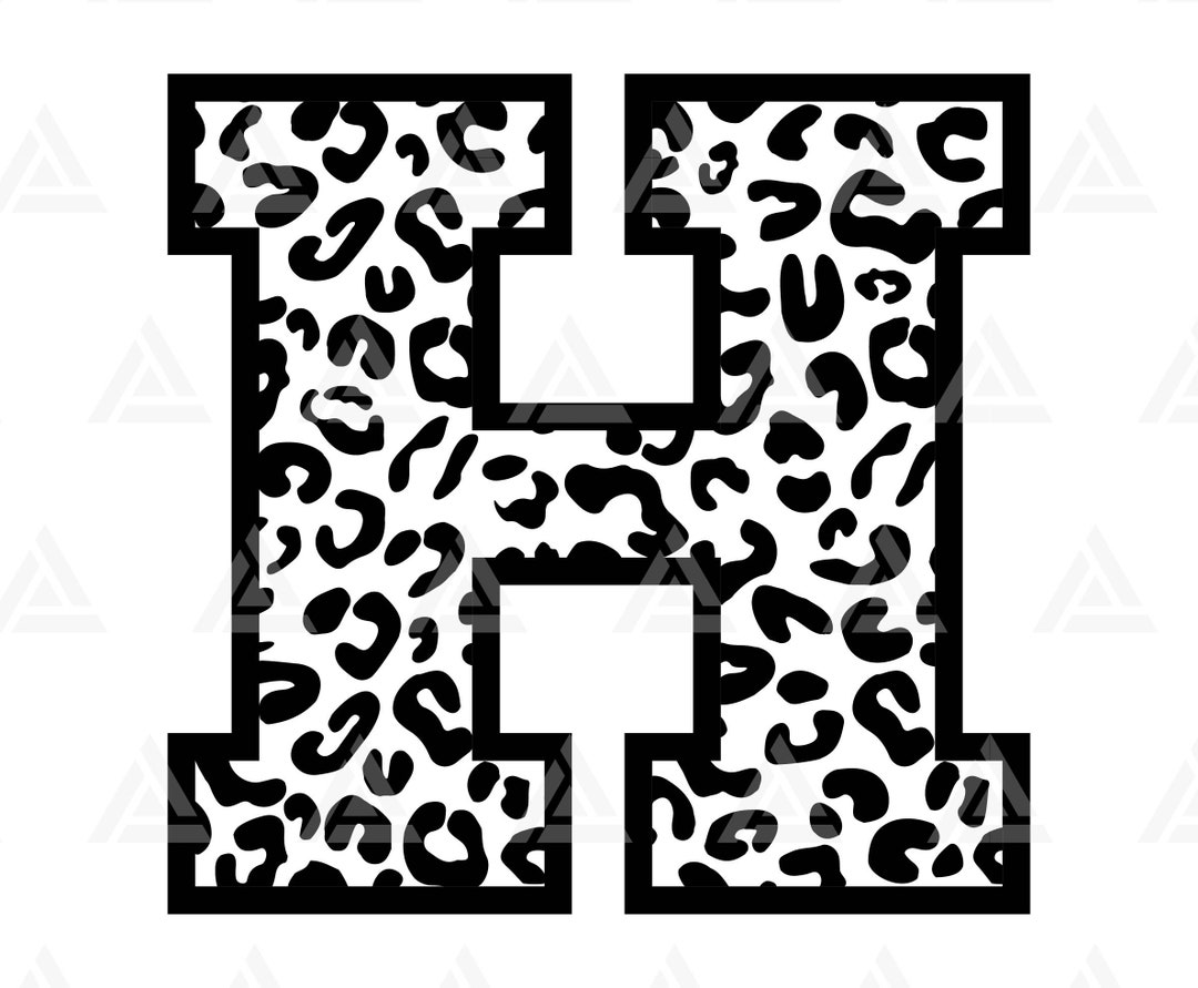Leopard H Letter Monogram Svg, Cheetah H Letter Svg, Leopard Font ...