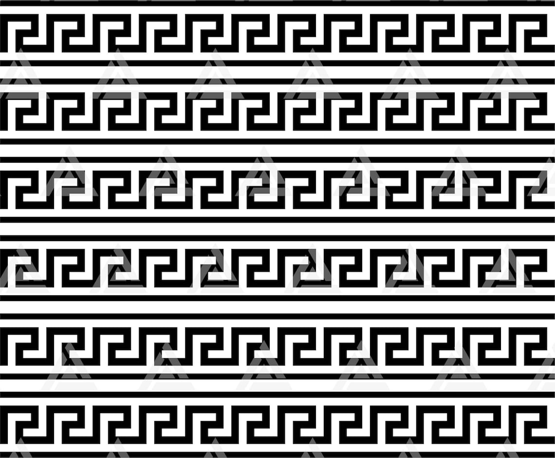 Greek Wave Svg, Greek Key Svg, Medusa, Seamless Meander Pattern ...