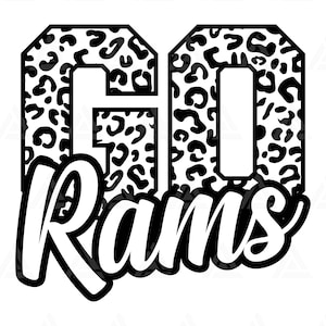 Go Rams Leopard Svg, Go Rams Football Svg, Run Rams Svg, Cheer Mom T ...