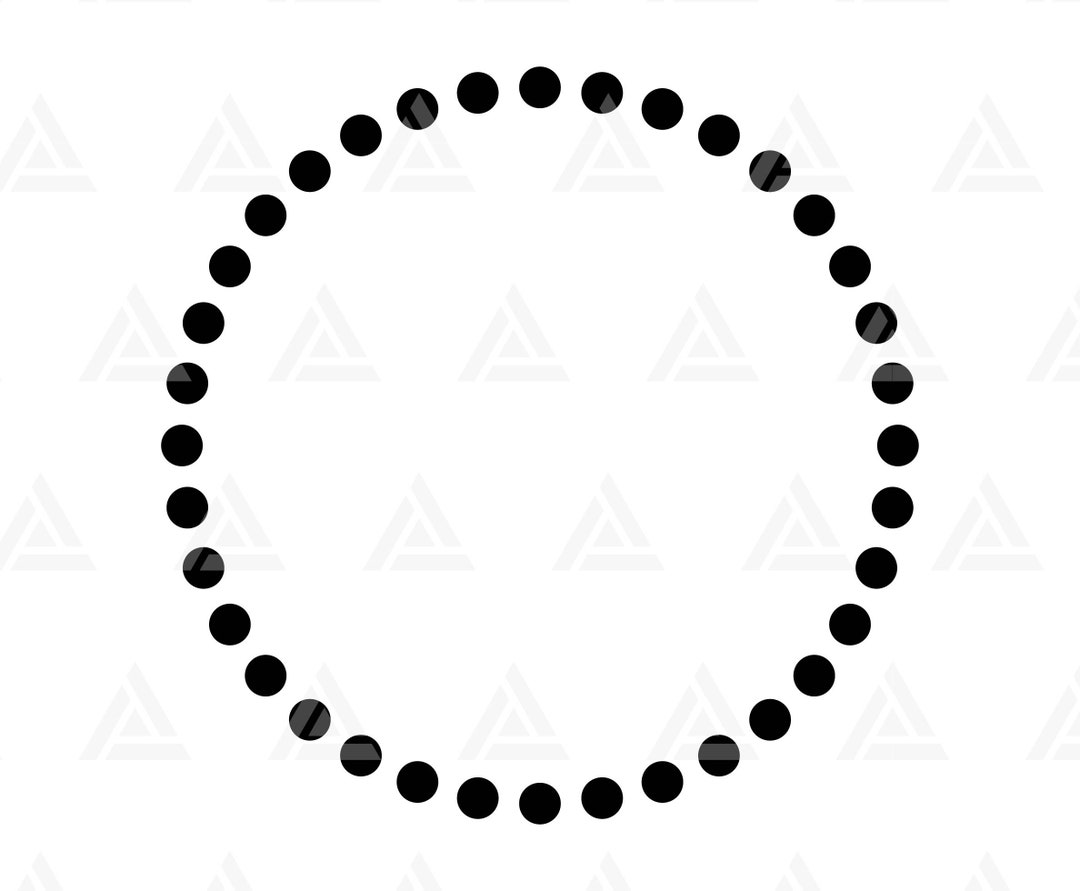 Polka Dots Circle Svg, Circle Monogram, Round Border, Circle Frame ...